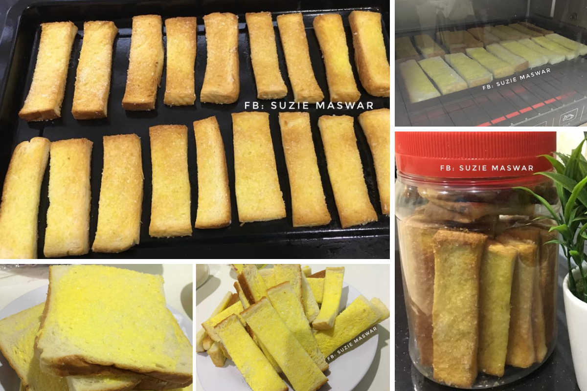 Roti Sandwic Hampir Expired? Jom Buat Roti Kering Homemade.