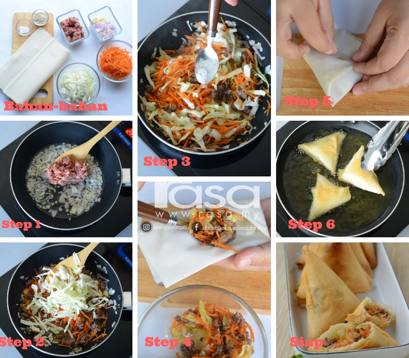 Buat Sendiri Samosa Dengan Kulit Popia, Mudah dan Rangup.