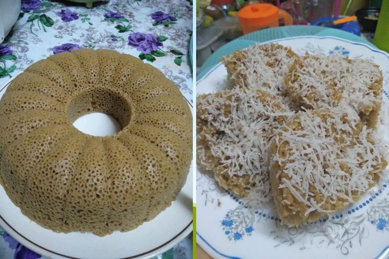 Cara Buat Putu Piring Homemade Guna Acuan Lompang.