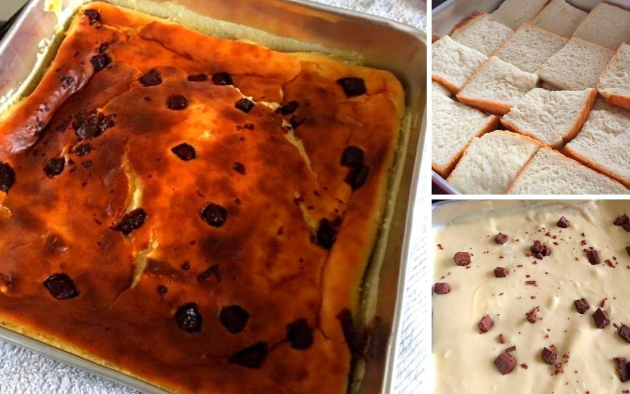 Resipi Puding Roti Keju Chocolate Chip. Sedap & Memang Mudah.