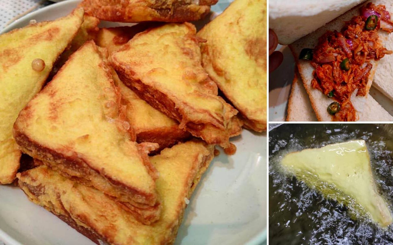 Sandwich Goreng Inti Sardin. Rasa Sedap & Mudah Nak Buat