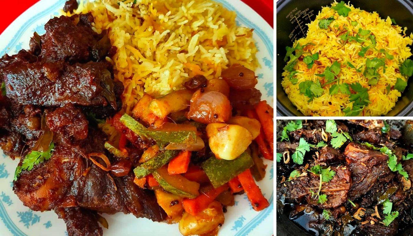 Resipi Nasi Minyak, Daging Masak Hitam & Acar Tumis, Sedap Macam Dekat ...