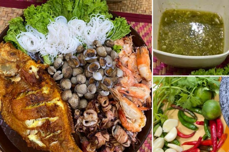 Resipi Miang Pla Pao Ikan Talapia & Sos Hijau Thai Sedap