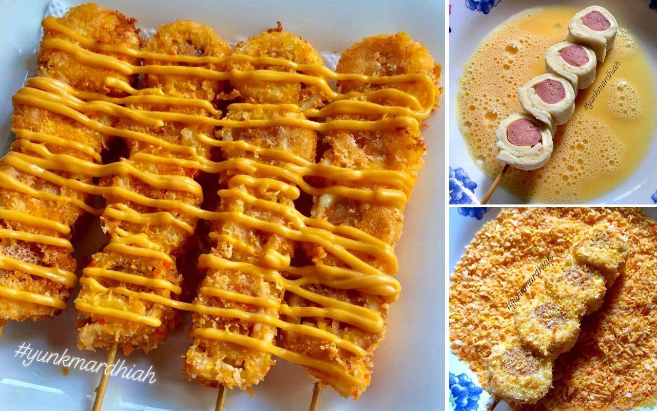 Resipi Satay Sosej Roll Cheese. Snek Homemade Paling Mudah & Sedap