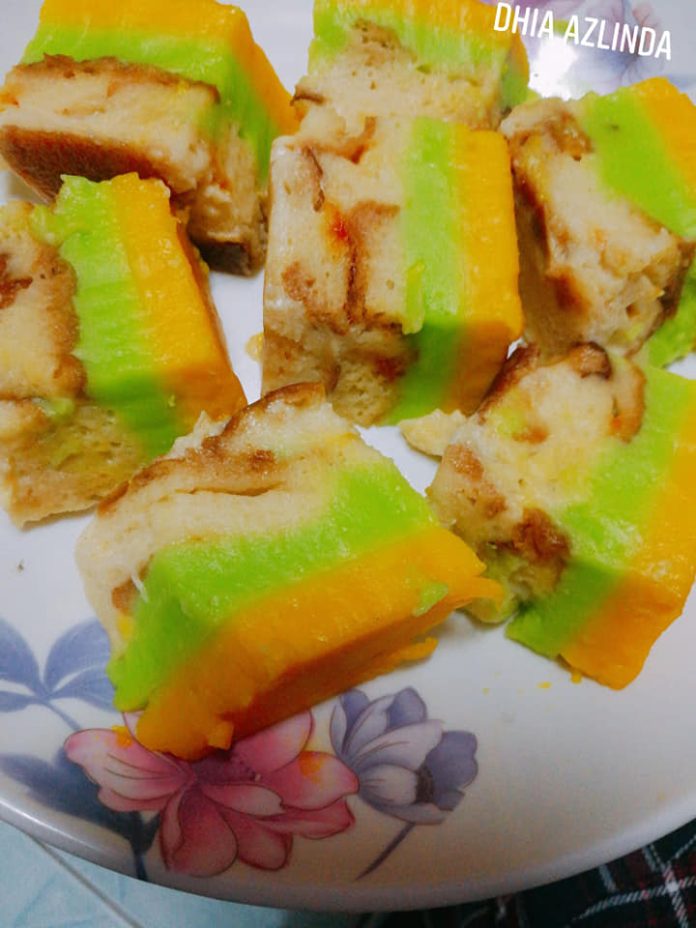 Resipi Talam Roti Sedap & Mudah, Guna Loyang Saiz 8 Inci