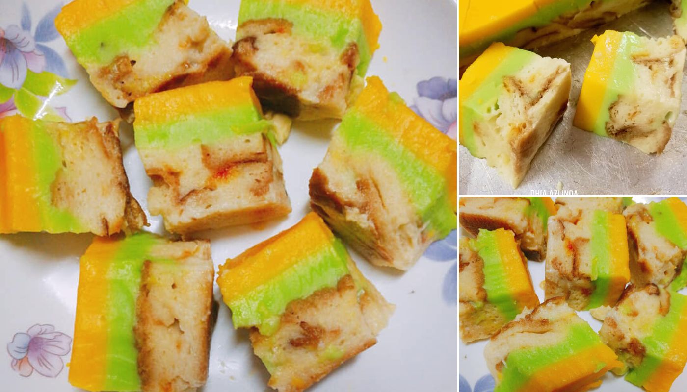 Resipi Talam Roti Sedap & Mudah, Guna Loyang Saiz 8 Inci