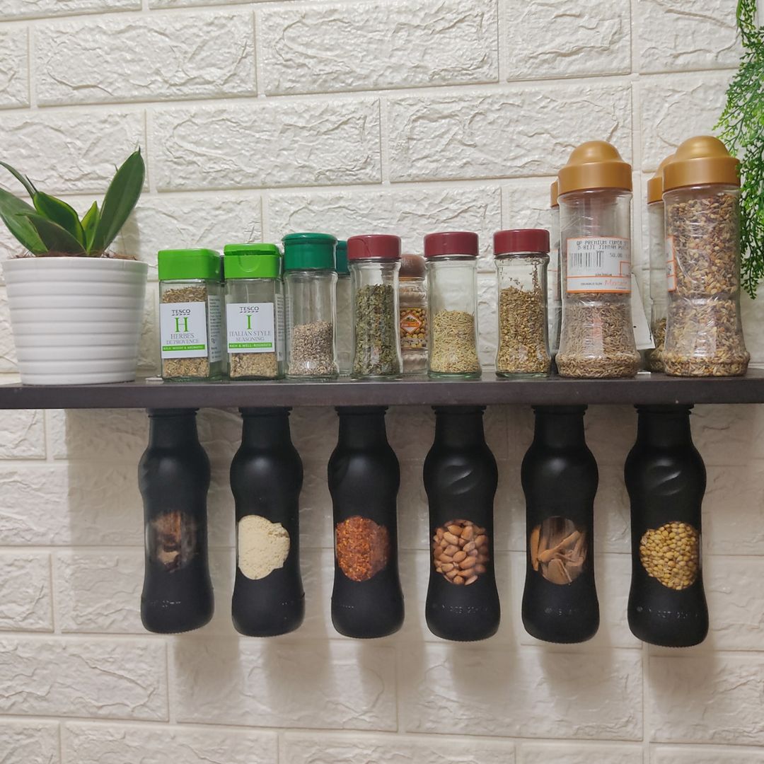 DIY Bekas Rempah Ratus Guna Botol Kaca Terpakai, Cantik & Tersusun Kemas