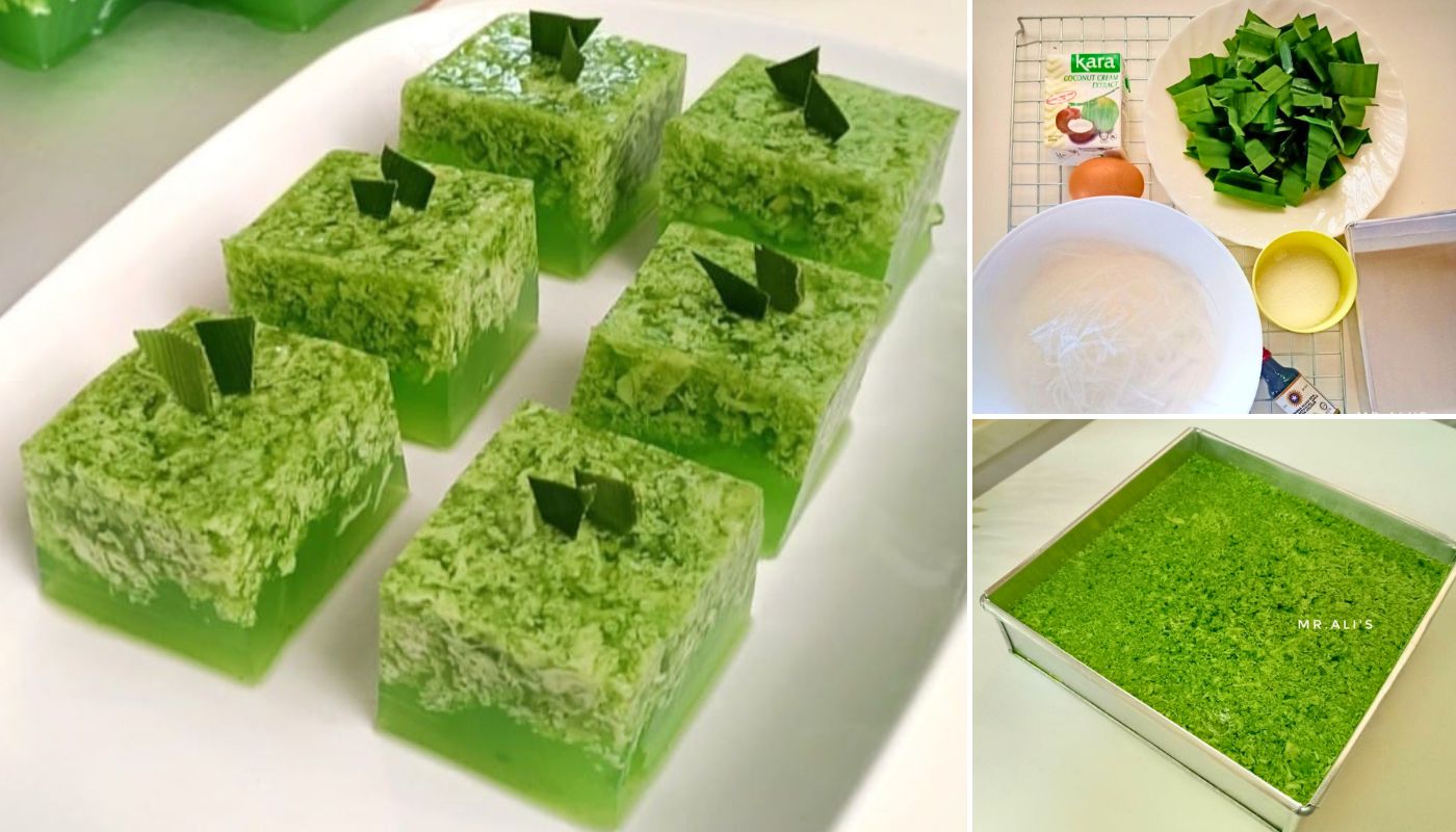Cara Buat Agar Agar Pandan Santan Berlapis Paling Mudah & Dijamin Menjadi