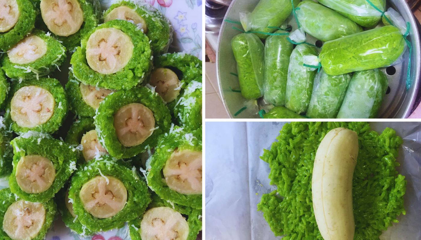 Resipi Pulut Bangkok. Kombinasi Rasa Lemak Pulut Dan Manis Pisang