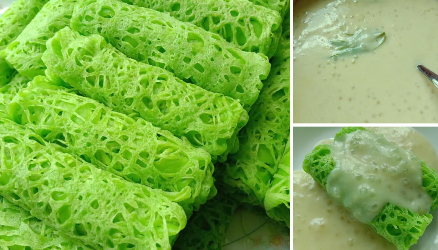 Enaknya Roti Jala Pandan Dan Kuah Durian, Sesuai Buat Minum Petang