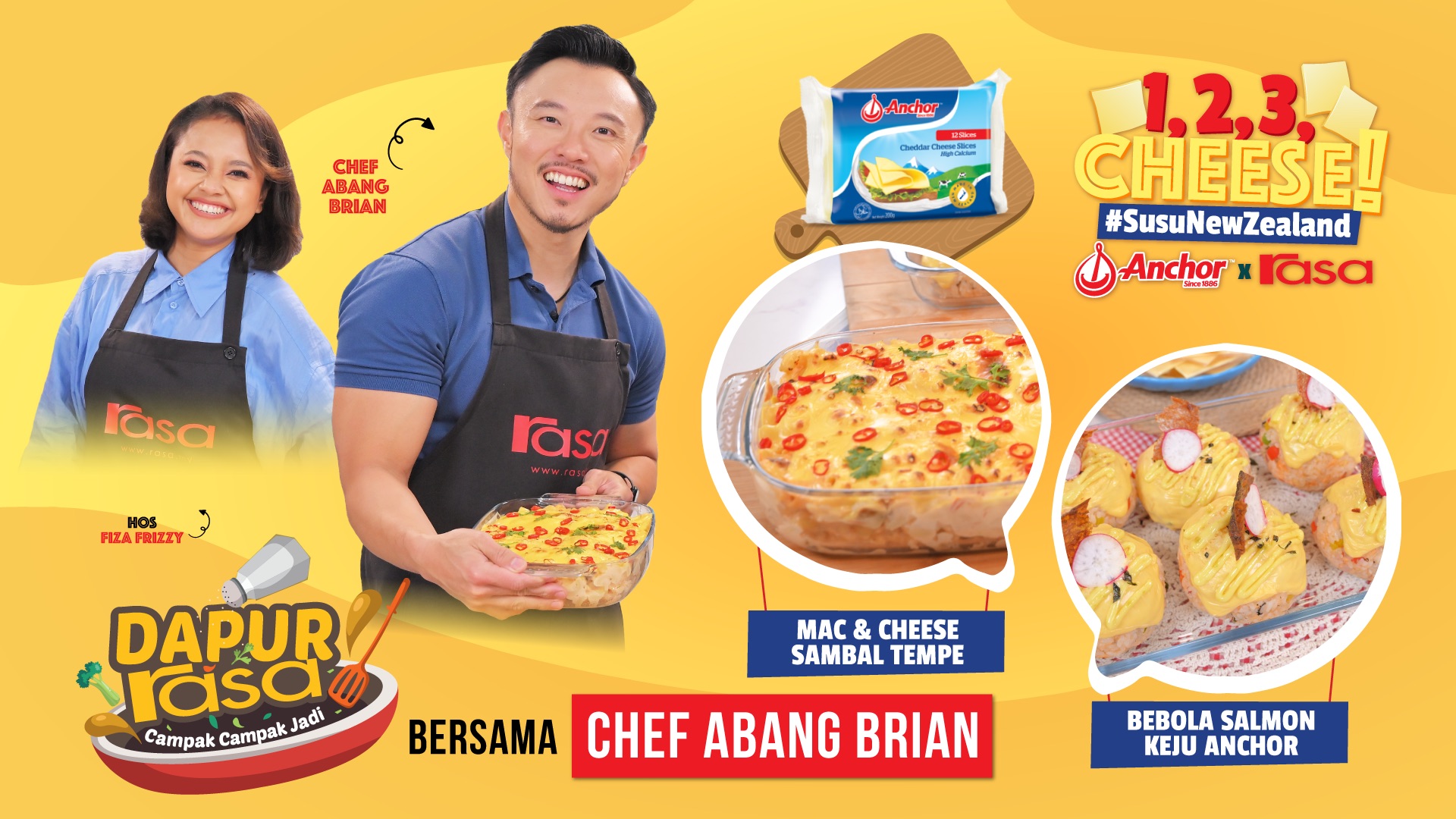 Resipi Mac and Cheese Sambal Tempe dan Bebola Salmon Keju Anchor