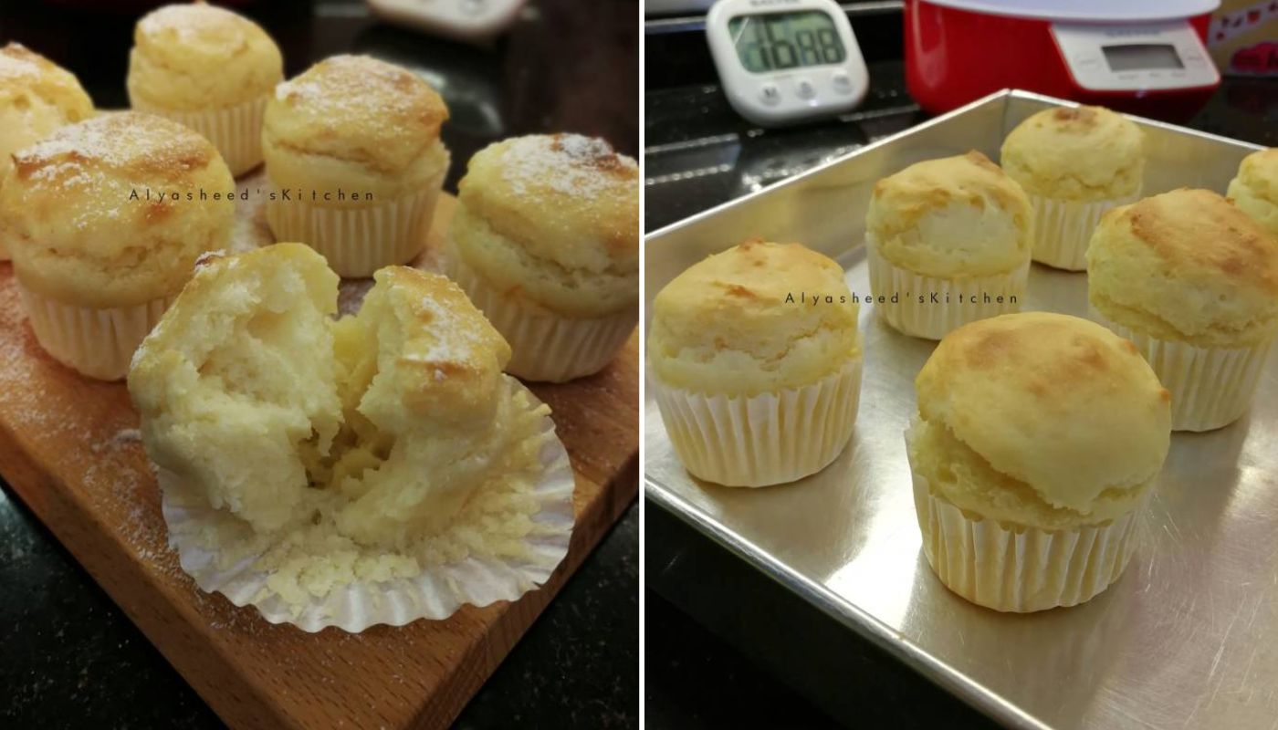 Buat Muffin Guna 3 Bahan, Hasilnya Macam Scones Boleh Makan Dengan Jem