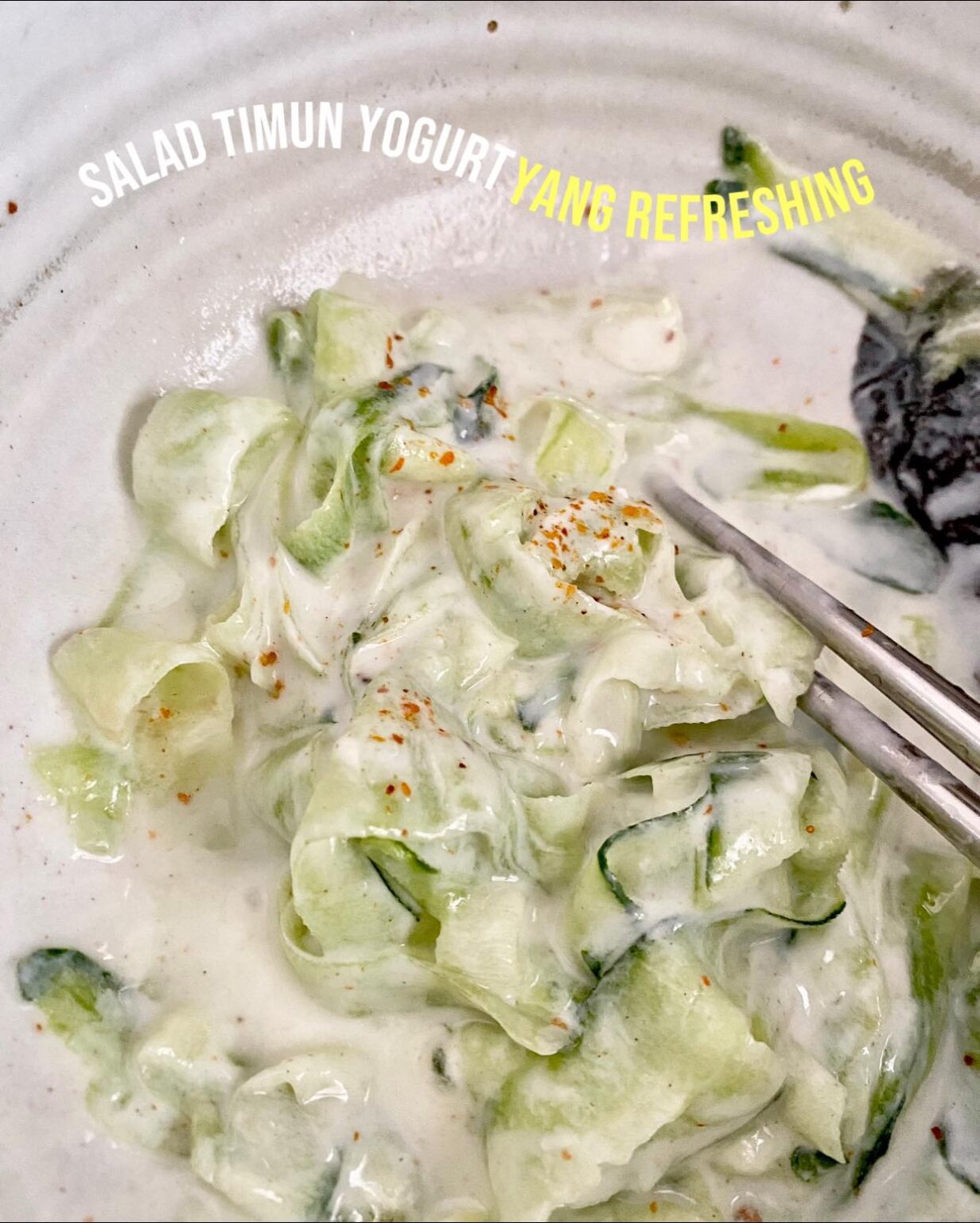 Salad Timun Yogurt. Menu Sihat & Sedap Paling Senang Buat