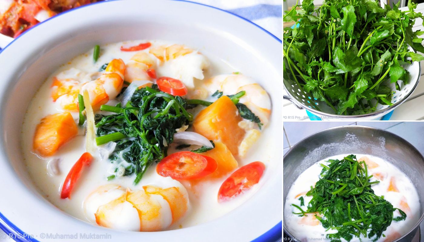 Sayur Meranti Masak Lemak Keledek, Menu 'Legend'. Letak Udang Lagi Sedap!