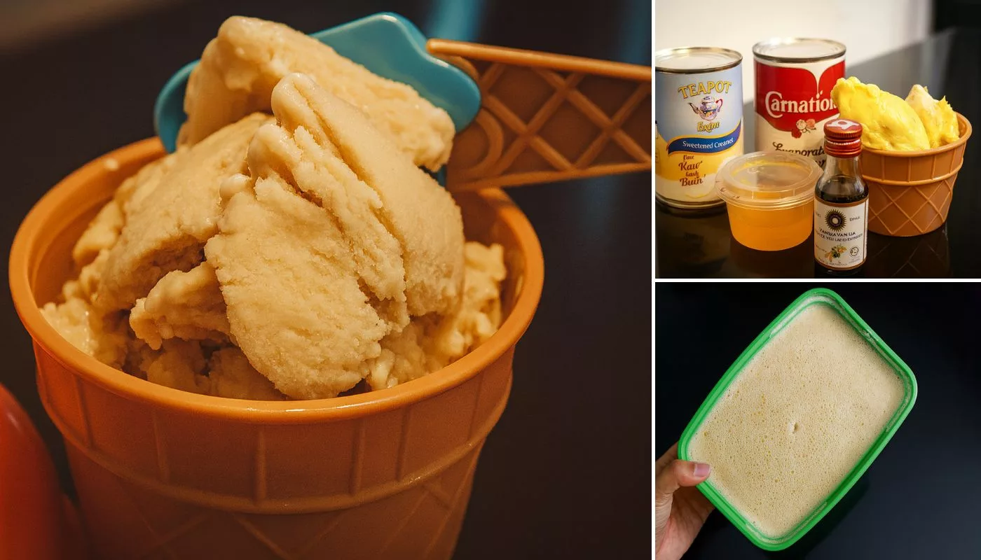 Resipi Aiskrim Durian Homemade Padu, Isi Buah Paling Banyak, Confirm ...